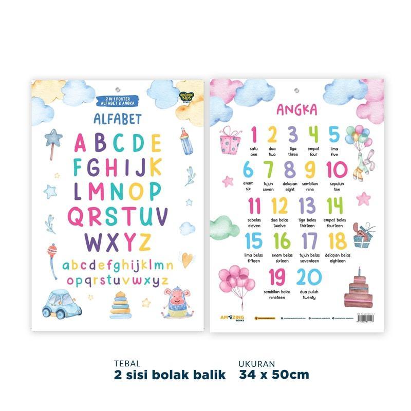 Jual POSTER 2 IN 1 ALFABET DAN ANGKA AMAZING KIDS | Shopee Indonesia