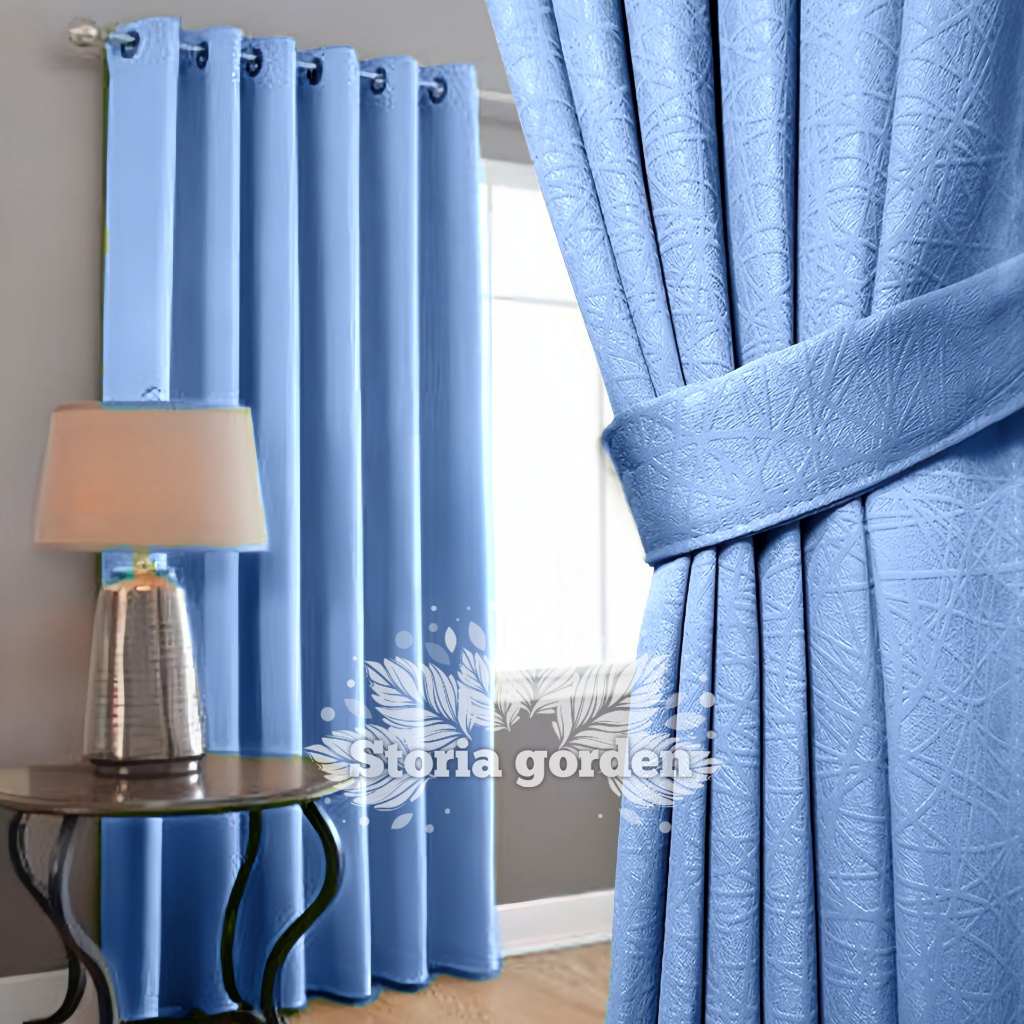Jual Gorden Jendela Blackout Gordeng Ruang Tamu Polos Aesthetic Motif ...