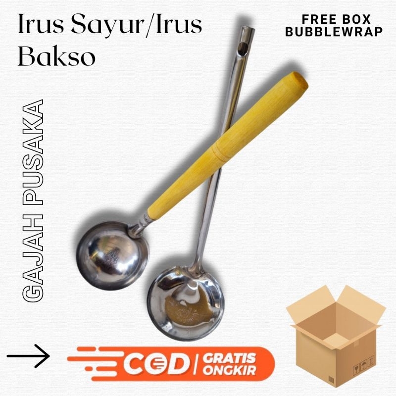 Jual Irus Sayur Bakso Stainless Gagang Kayu | Shopee Indonesia