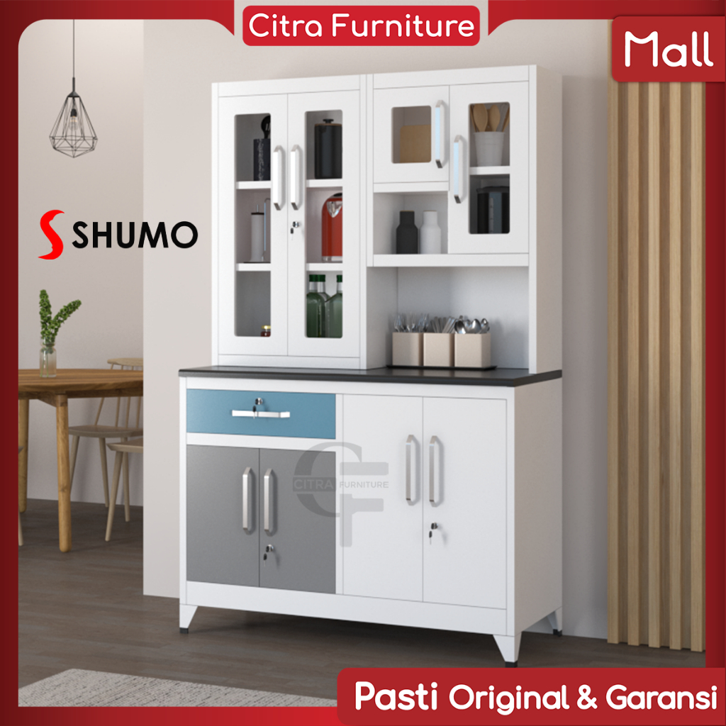 Jual [ SHUMO ] Lemari Dapur 3 Pintu Minimalis Besi | Kabinet Rak Piring ...