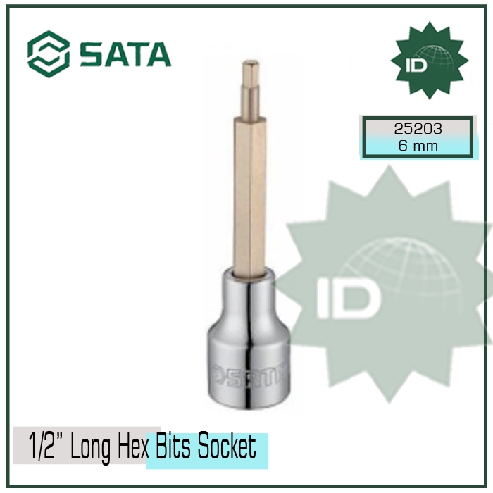 Jual SATA TOOLS 1/2 Inch DEEP METRIC LONG HEX BIT SOCKETS 6 MM 25203 ...