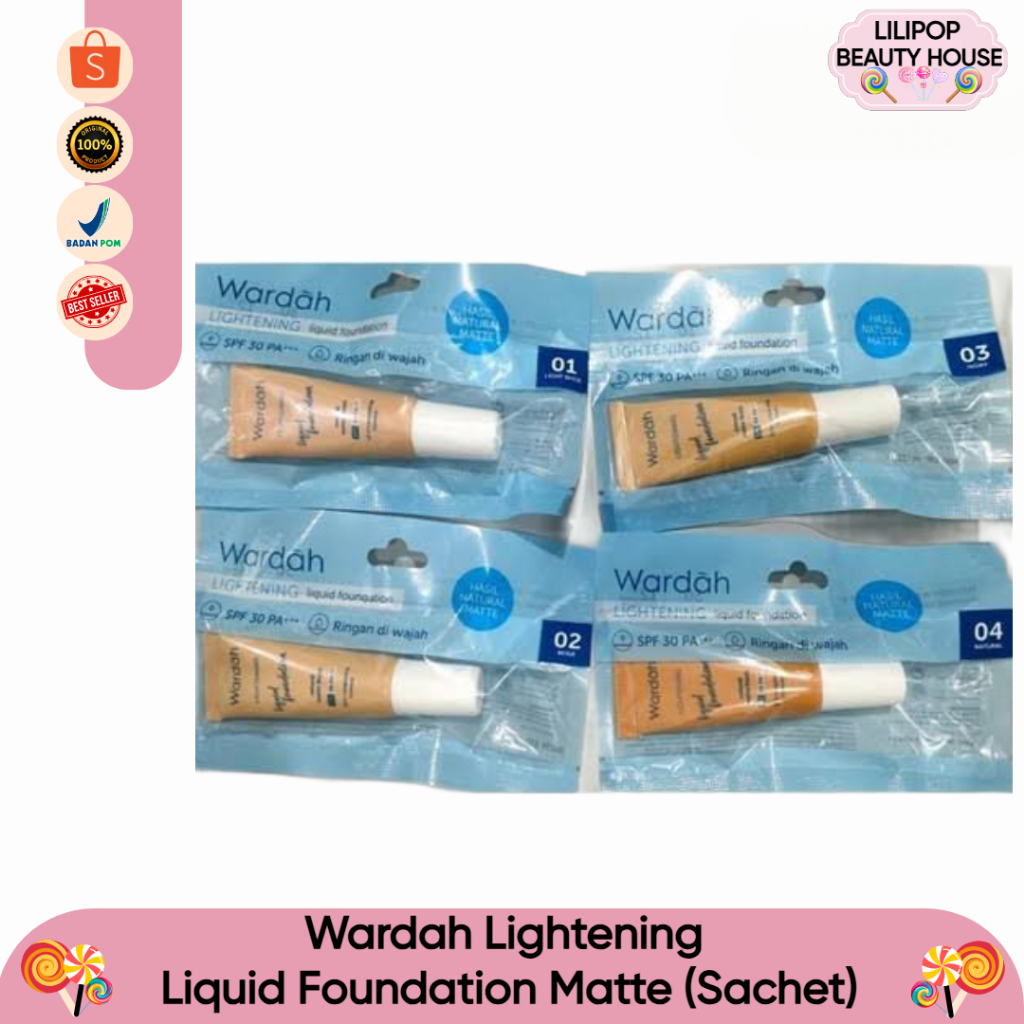 Jual Wardah Lightening Liquid Foundation Matte (Sachet) | Shopee Indonesia