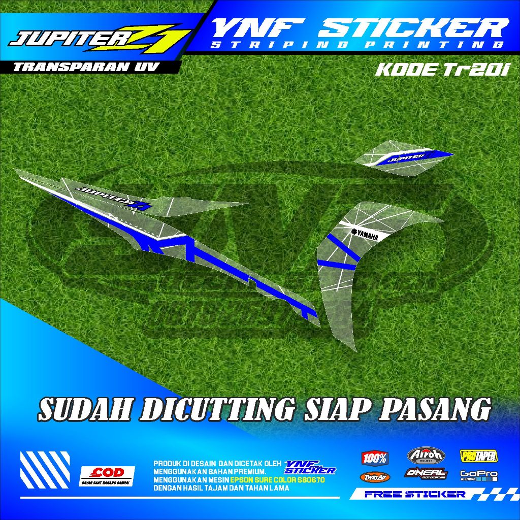 Jual TR0201 Sticker striping transparan yamaha jupiter z1 tema garis ...