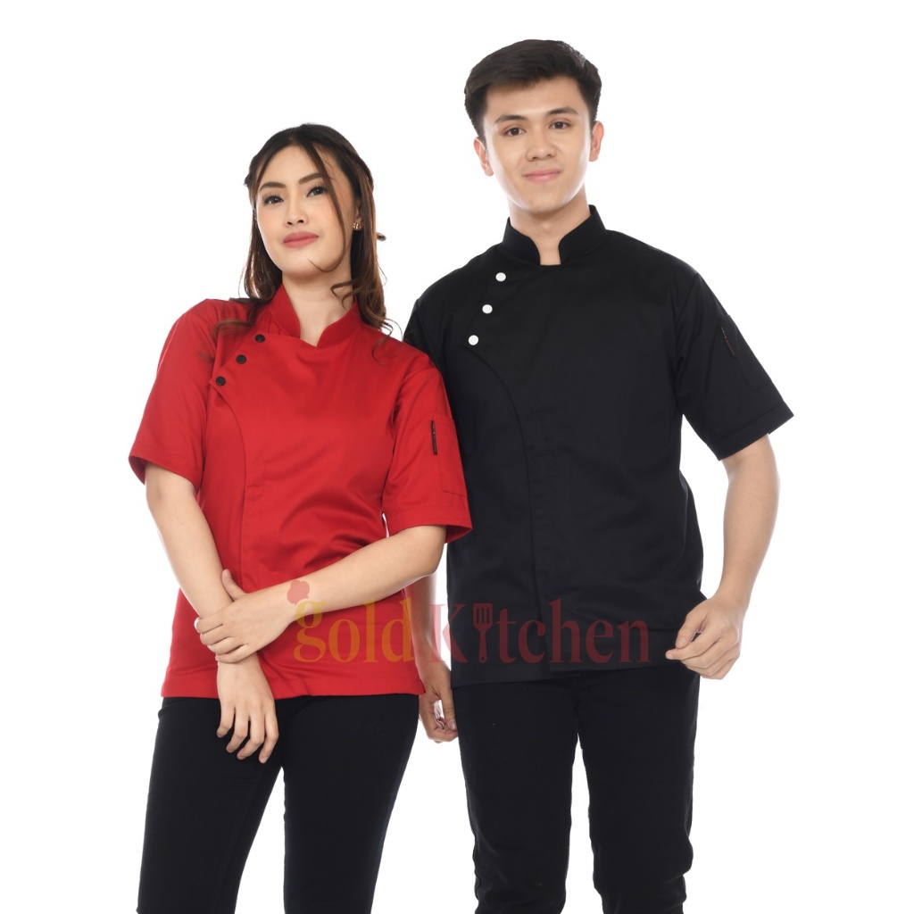 Jual Baju Chef Baju Koki Chef Jacket Seragam Kerja Pria Wanita Lengan ...