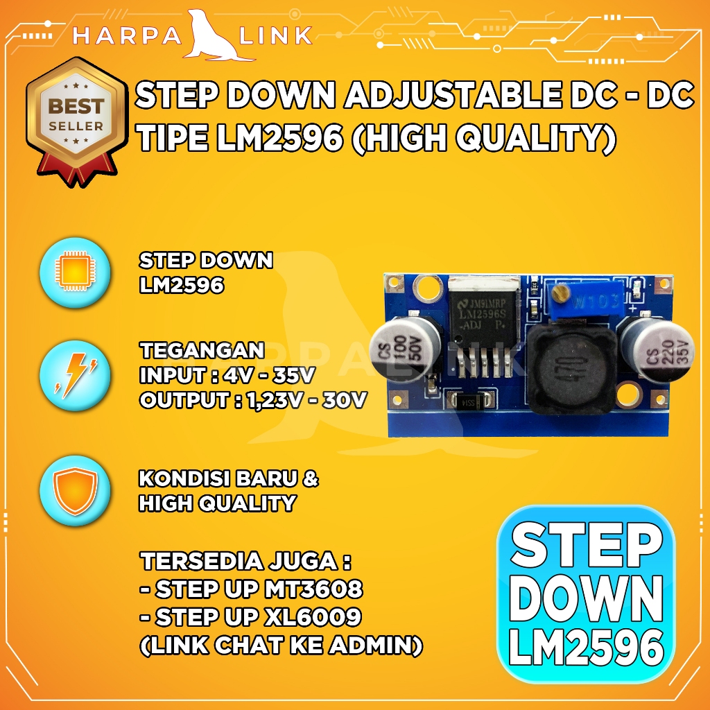 Jual LM2596 DC-DC Adjustable Step Down Power Supply 3A 4-35V To 1.23 ...