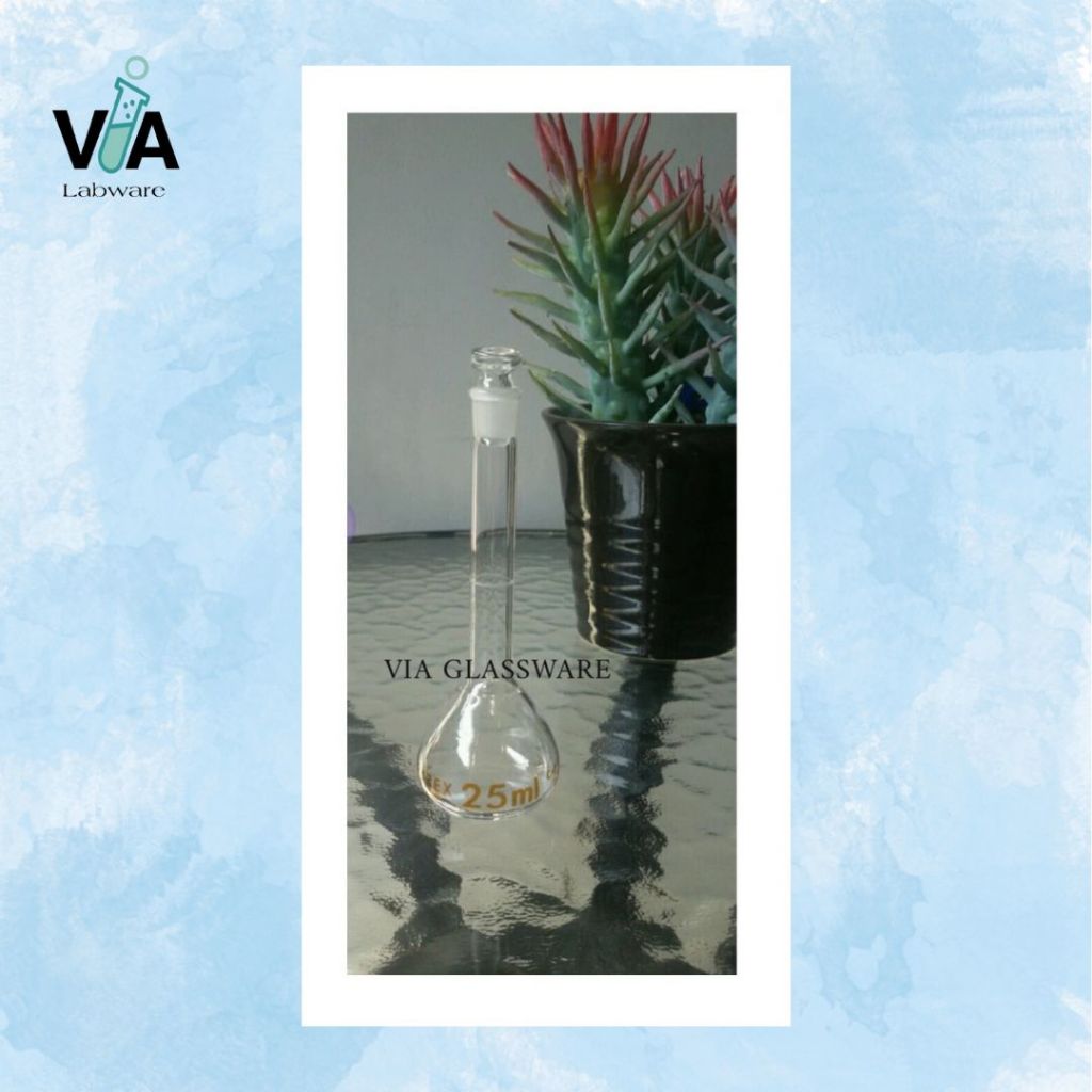 Jual Vialabware - Labu ukur tutup kaca | ukuran 5ml 10ml 25ml 50ml ...
