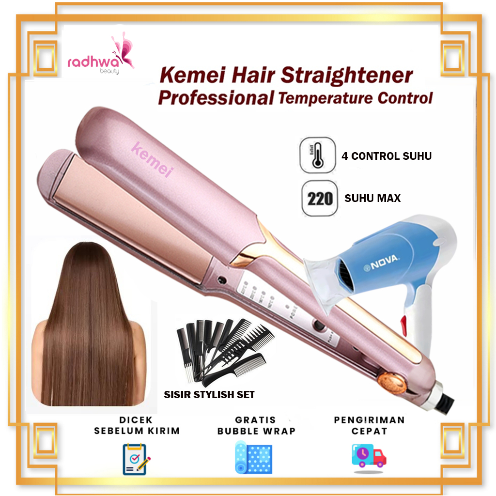 Jual Catok Rambut Lurus Curly Keriting 2in1 Splint Straight Hair Catok ...