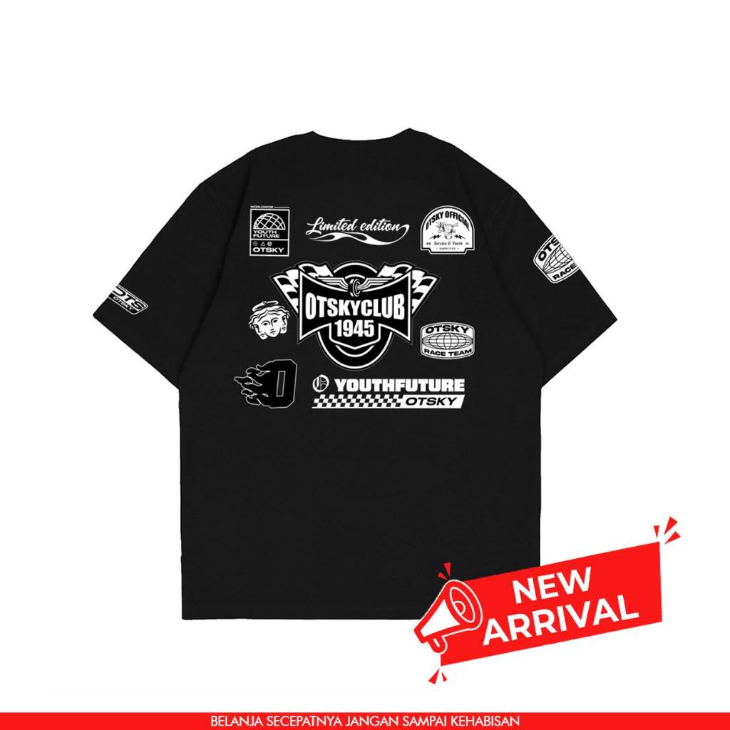 Jual Otsky Kaos Pria Ft Race Black Cotton 24s (V) | Shopee Indonesia