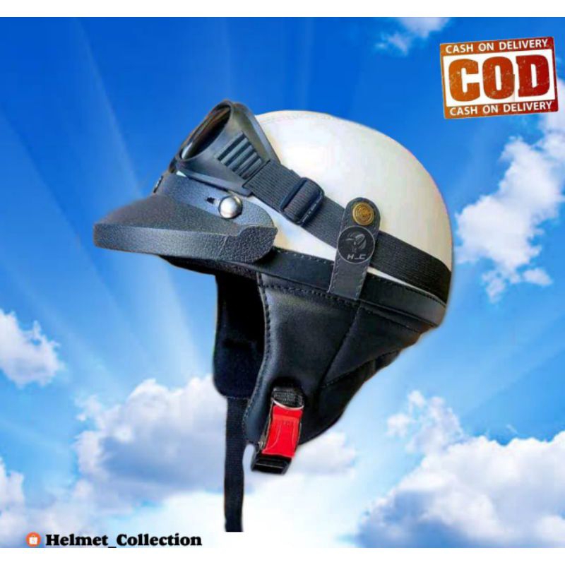 Jual Helm Chips Retro Vespa Pria Wanita//Helm Bogo Chips Klasik//Helm ...