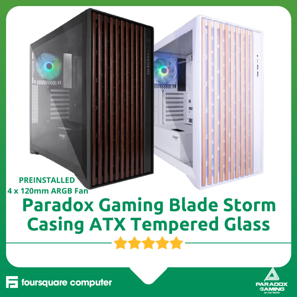 Jual Casing Komputer Paradox Gaming Blade Storm Tempered Glass ATX 4x ...