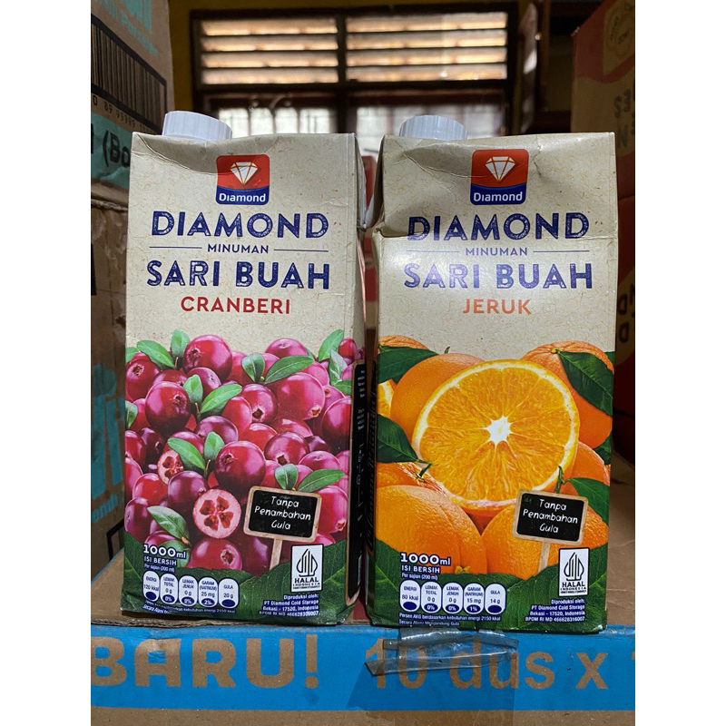 Jual DIAMOND UHT Juice Drink 1000ml, Jus Buah Blueberry/Cranberry/Guava ...