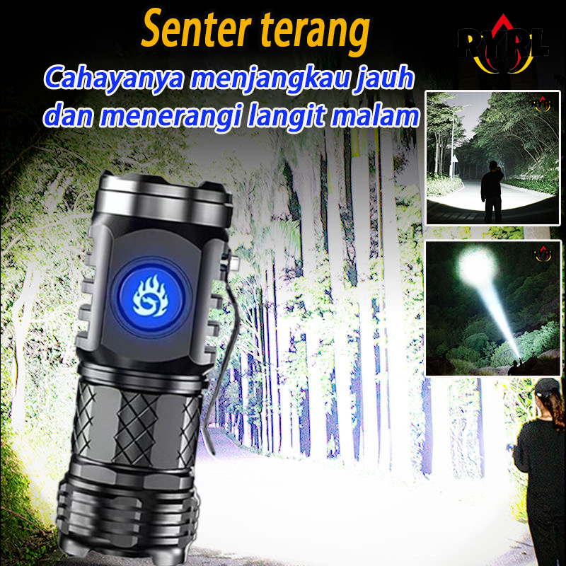 Jual 【RYRL】senter led tekiro,senter led super terang tahan lama,Lampu Portabel Mini Tiga Mata ...