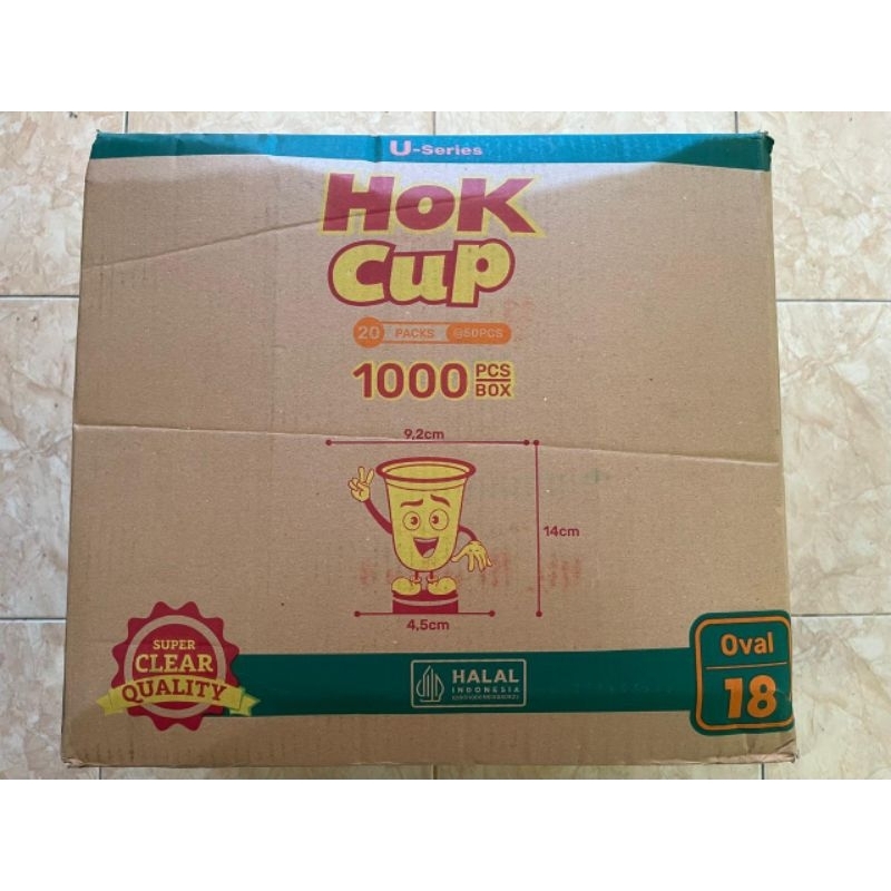 Jual Cup gelas Hok 18oz Oval/Gelas Hok 18oz Oval U series/Gelas Hok ...