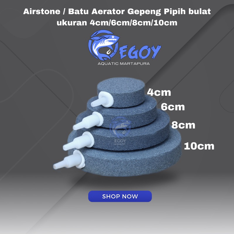 Jual Airstone / batu aerator pipih gepeng bulat ukuran 4cm/6cm/8cm/10cm ...