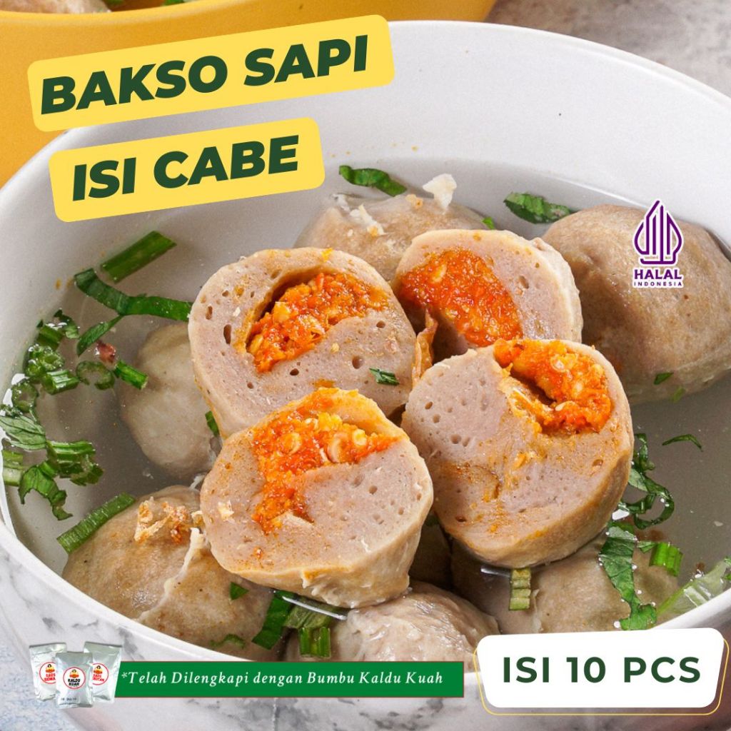 Jual Bakso Sapi Baso Sapi ISI CABE Premium Homemade | Shopee Indonesia