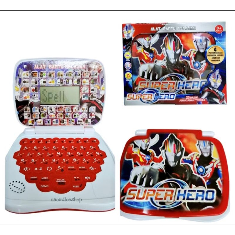 Jual MAINAN MINI LAPTOP ANAK 4 BAHASA+LAYAR ,SOUND,HURUF DAN ANGKA ...