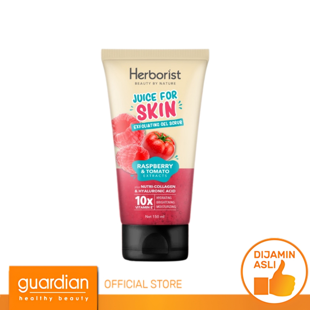 Jual HERBORIST Juice For Skin Exfoliating Gel Scrub Raspberry Tomato-150ml | Shopee Indonesia