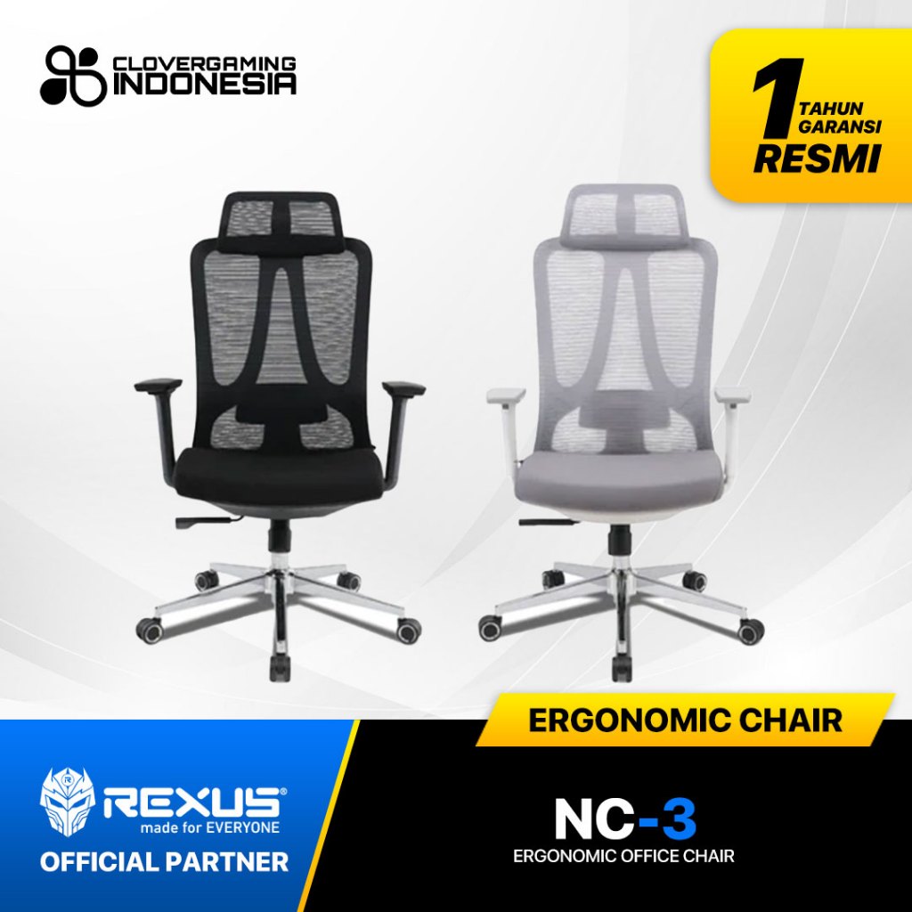 Jual Rexus NC3 NC-3 Ergonomic Office Chair Kursi Kantor Ergonomis Mesh ...