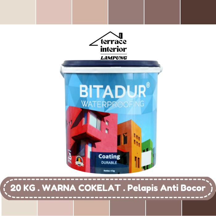 Jual Cat Pelapis Anti Bocor Bital Asia Bitadur Warna Cokelat 20 KG ...