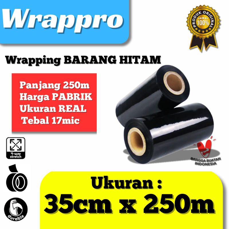 Jual Plastik Wrapping Barang Hitam 35cmx250m / Strecth Film Hitam ...