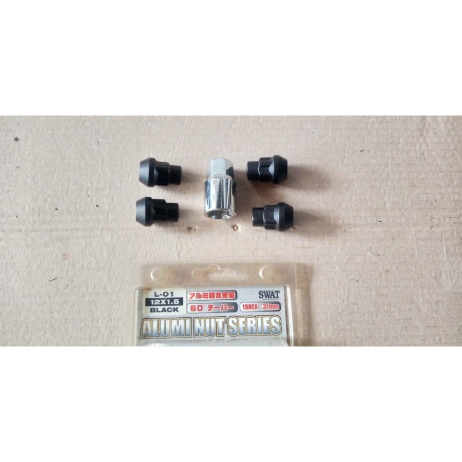 Jual ALUMI NUT SERIES / Baut Velg Mur roda ringan aluminium ukuran 12x1 ...