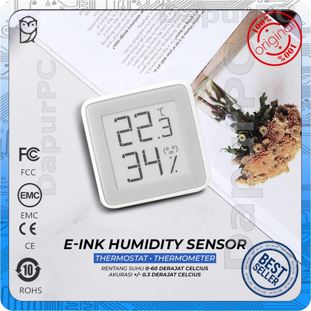 Jual Miaomiaoce E-Ink LCD Thermometer Ruangan Humidity Sensor | Shopee ...