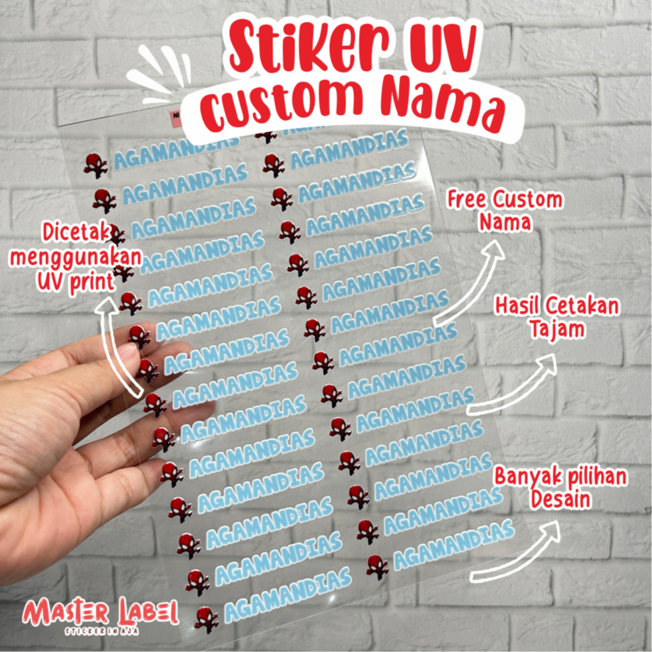 Jual Stiker UV Karakter anti lepas stiker nama anak untuk barang ...