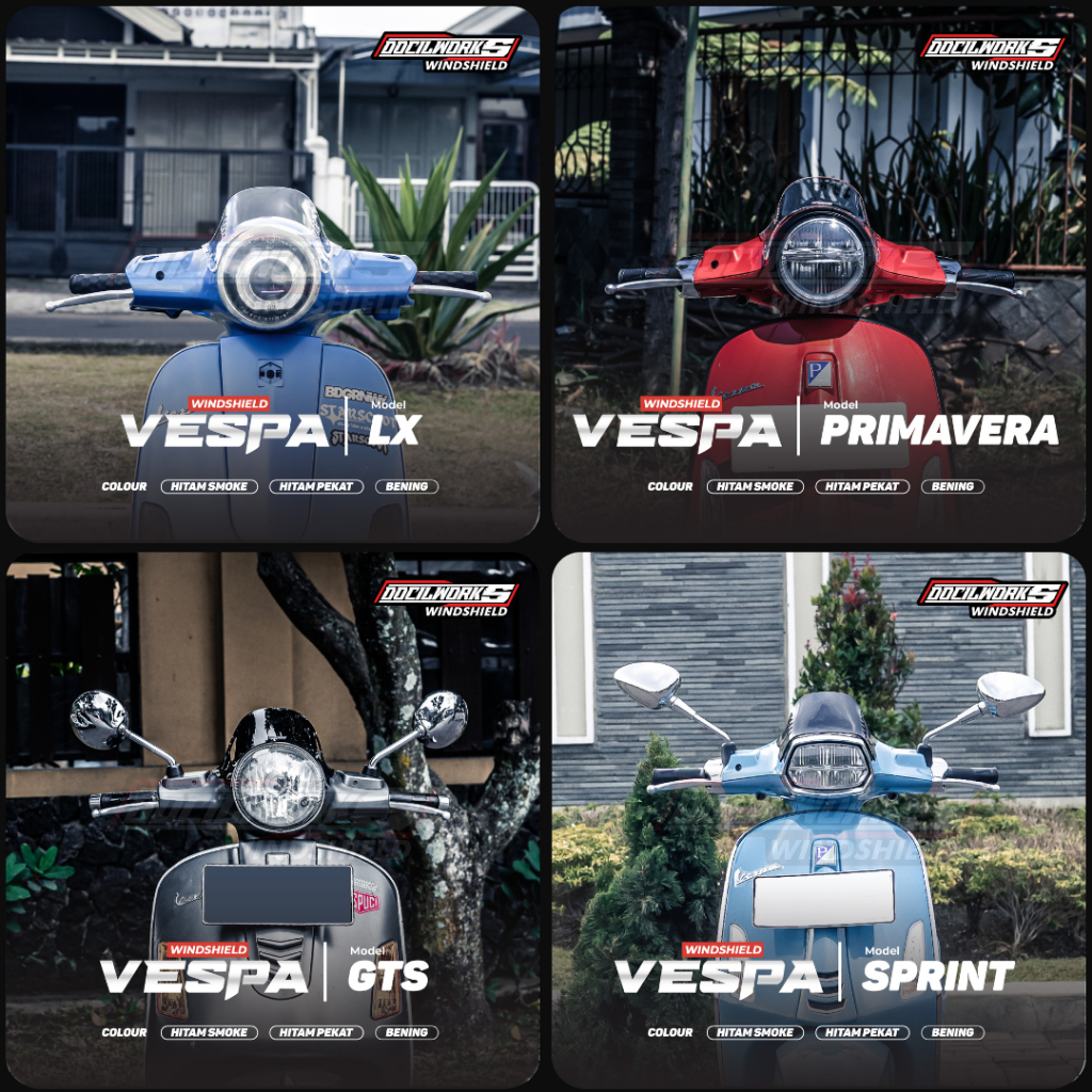 Jual Docilworks - Visor Windshield Vespa Sprint Primavera Lx GTS Vespa ...