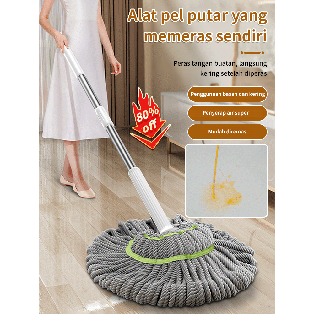 Jual Kain Pel Peras Otomatis Alat Pembersih Lantai Puter Serbaguna/Alat ...