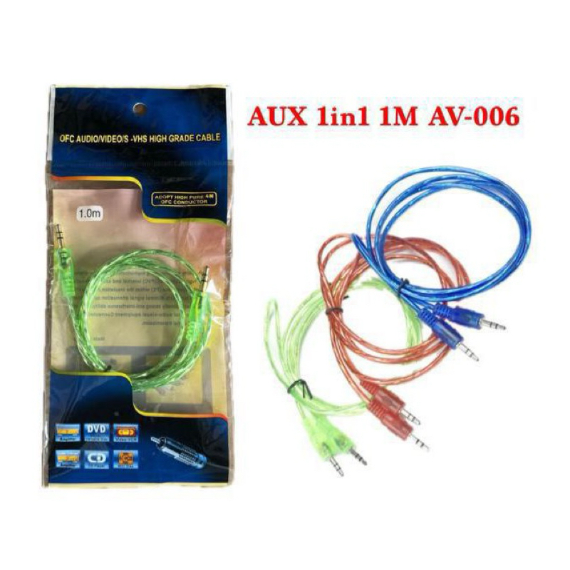 Jual Kabel Aux Audio 1in1 Transparan AV-006 Ukuran 1 Meter | Shopee Indonesia