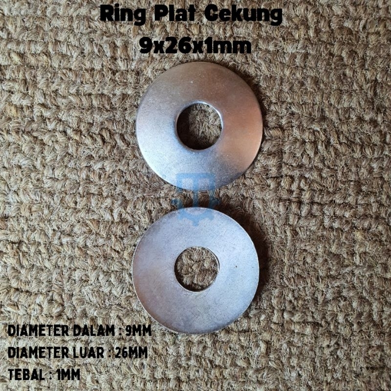 Jual JMS Ring Plat M8 8×26×1 tebal 1mm Cekung Cembung Waser Wasser ...
