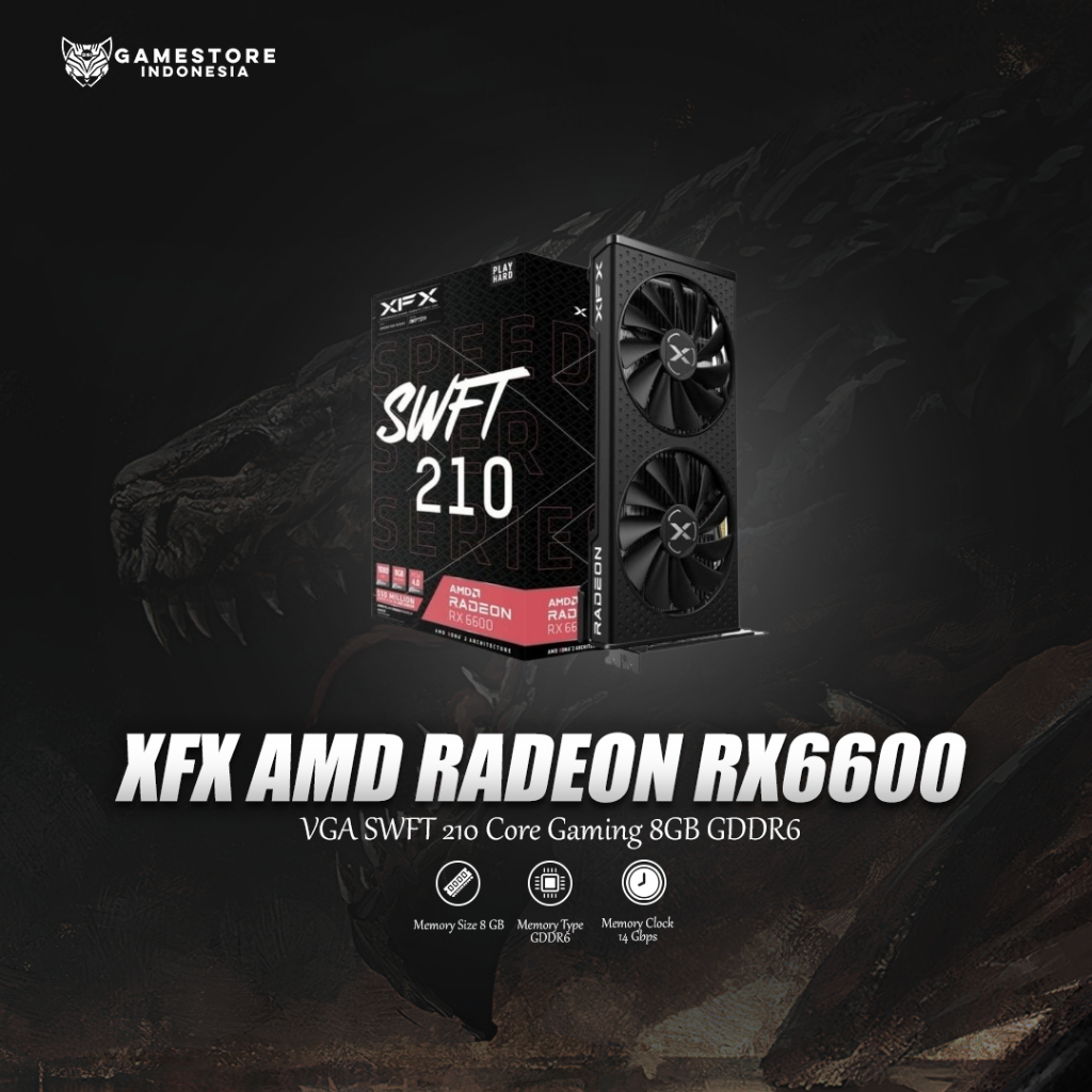 Jual VGA XFX AMD Radeon RX 6600 RX6600 Speedster SWFT 210 Core Gaming ...