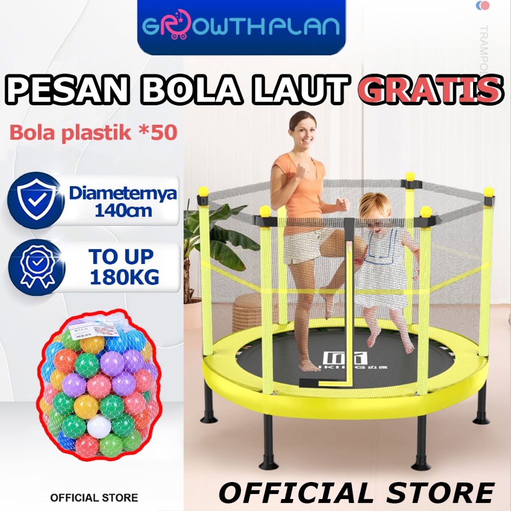 Jual Trampolin Anak Premium Mainan Diameter 140 cm Beban Maksimal 180kg Olahraga Anak outdoor ...