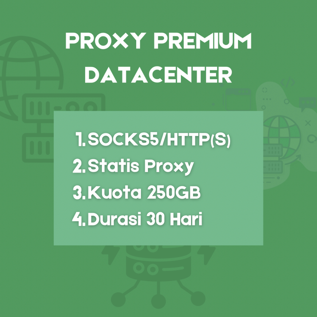Jual PREMIUM PROXY STATIS DATACENTER HIGH SPEED HTTP/SOCKS5 | Shopee Indonesia