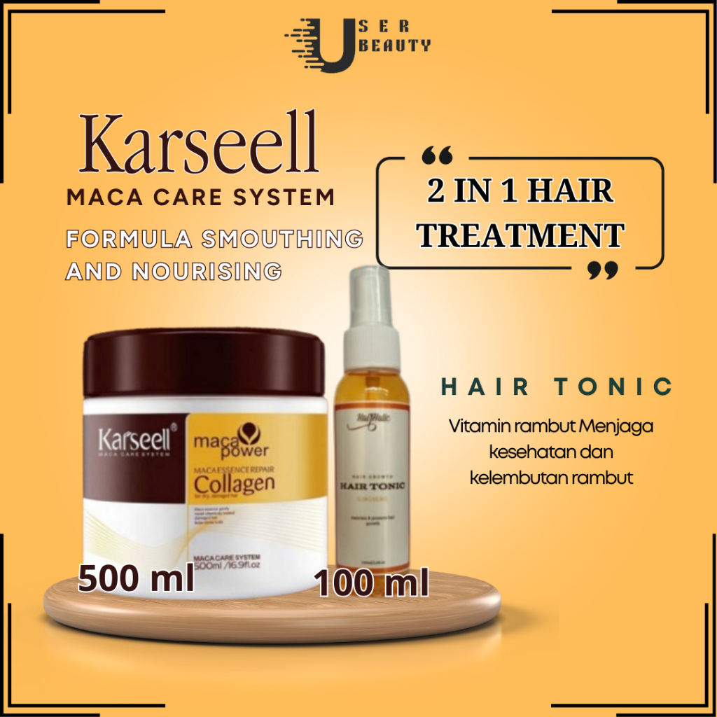 Jual (COD) 2IN1 HAIR TREATMENT KARSEELL Collagen Hair Mask Keratin ...