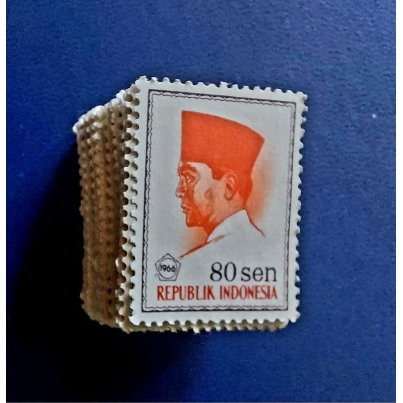 Jual Perangko Indonesia SERI SOEKARNO 80 Sen ORIGINAL ASLI Kartu Pos ...