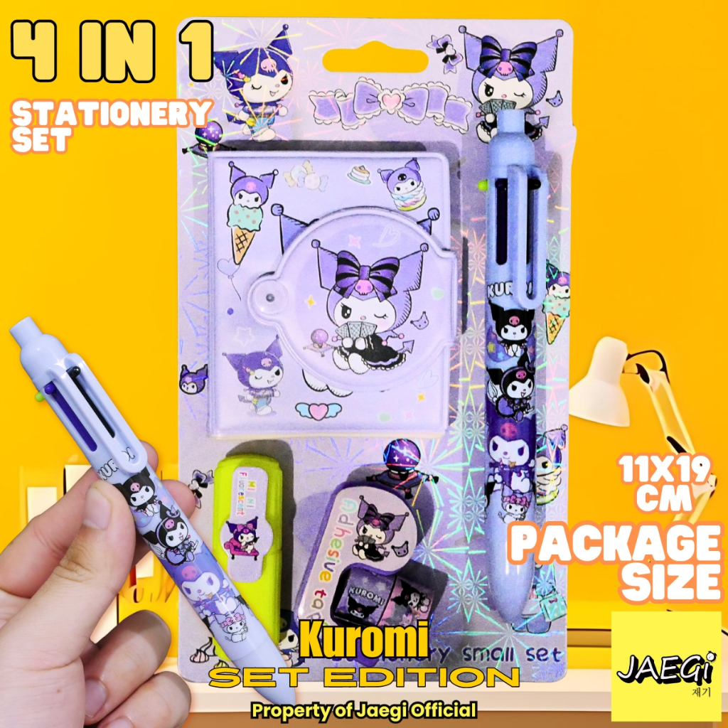 Jual JAEGi - Stationery Set Sanrio Kuromi 4 in 1 Set Note Book ...