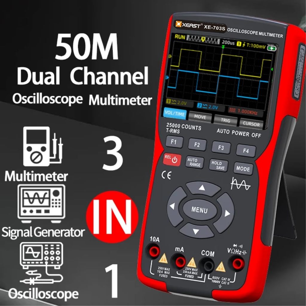 Jual Digital Oscilloscope Multimeter XE-703S 3 in1 50MHz 280MS Sampling ...