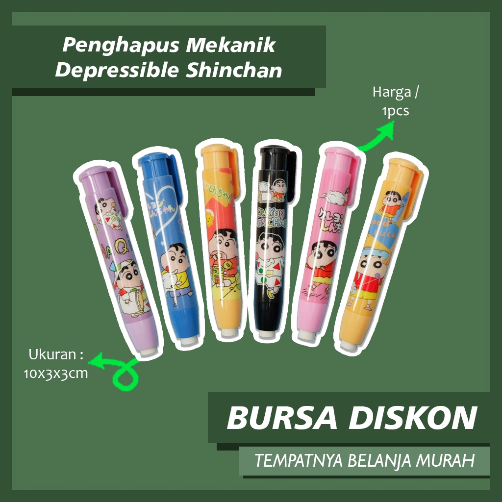 Jual Penghapus Mekanik Depressible ER-1458 Shinchan Mechanical Eraser ...