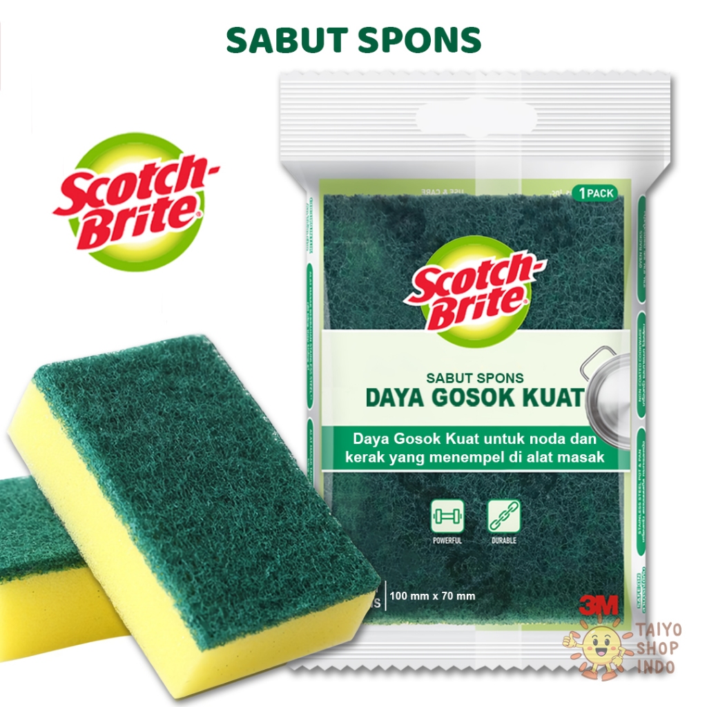 Jual TAIYO Sabut Spons Scotch Brite Daya Gosok Kuat Sabut Hijau Busa ...