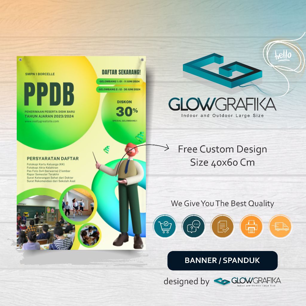 Jual Cetak Spanduk Banner PPDB Model Hijau | Shopee Indonesia