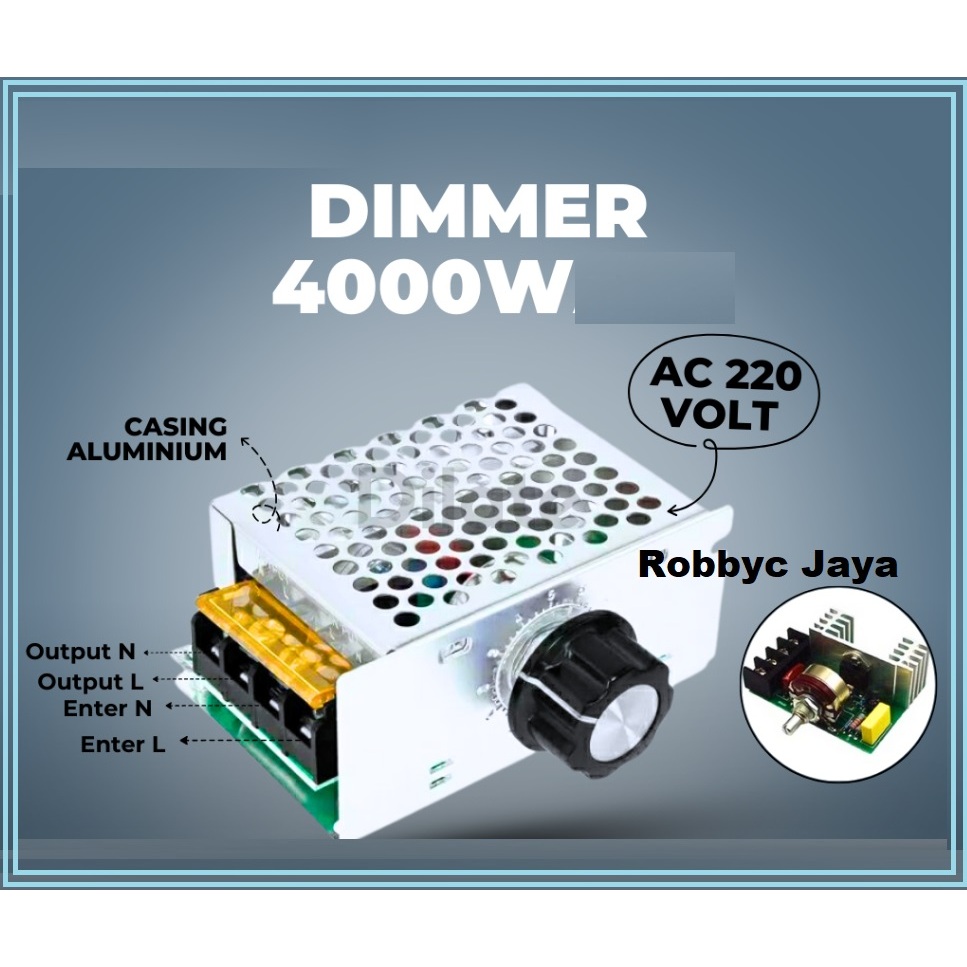 Jual Dimmer AC 220 Volt 4000 Watt Dimer 220V 4000W + Casing Aluminium ...