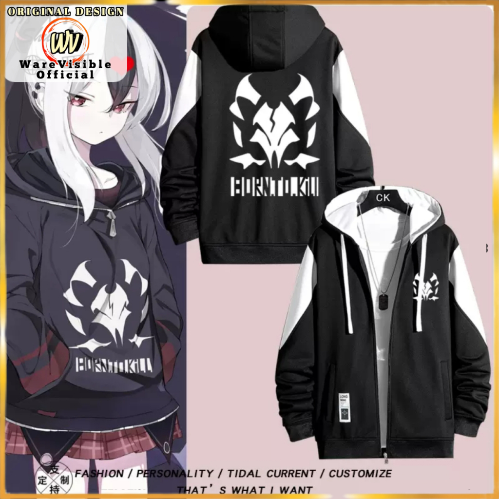 Jual WareVisible Jacket Hoodie ZIPPER BORNTO KILL Oversize Korean Style ...