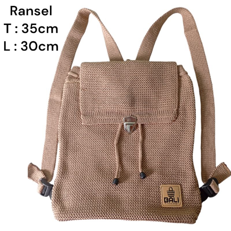 Jual Tas Rajut Ransel Polos | Shopee Indonesia