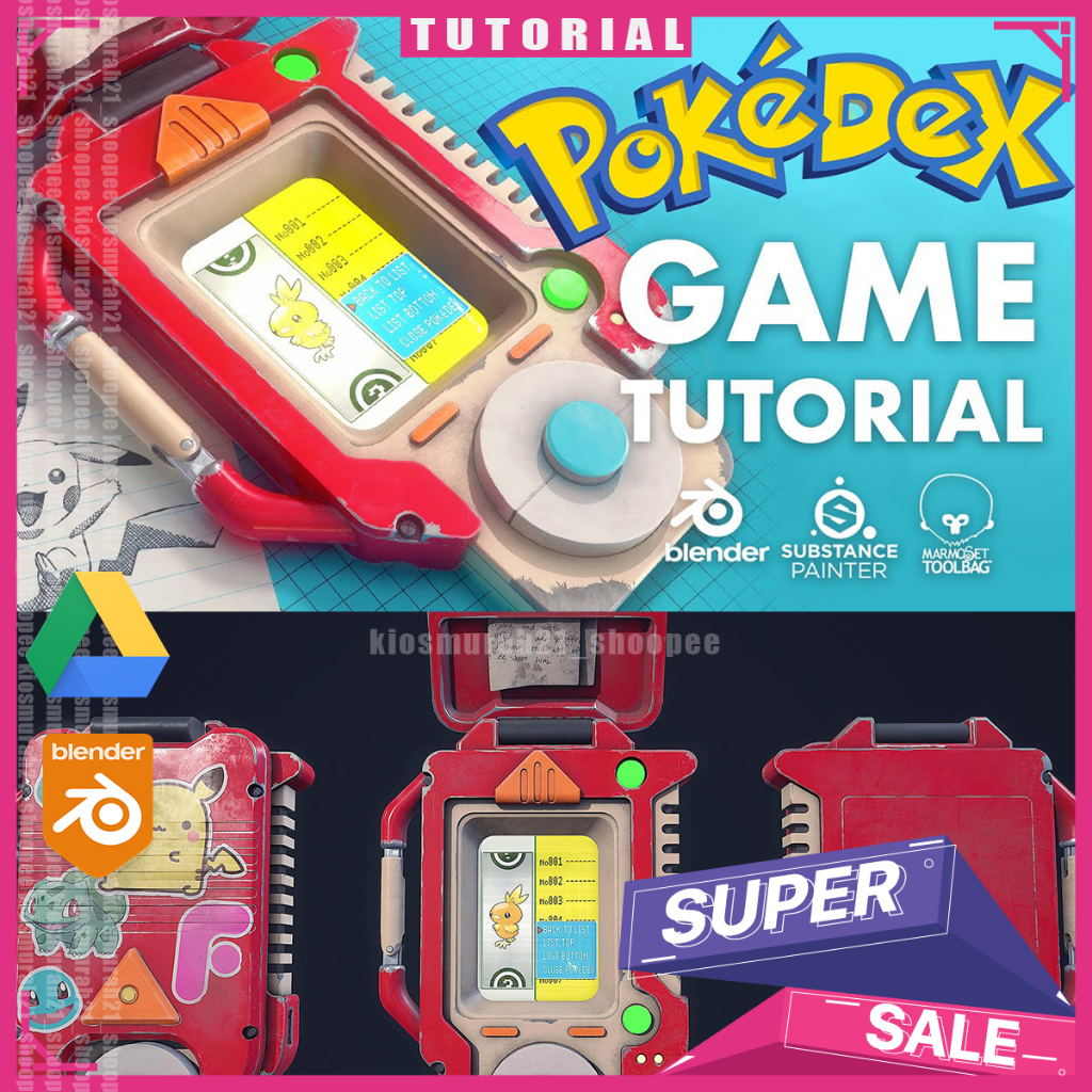 Jual Pokedex Hero Prop Creation in Blender & Substance Painter Blender ...