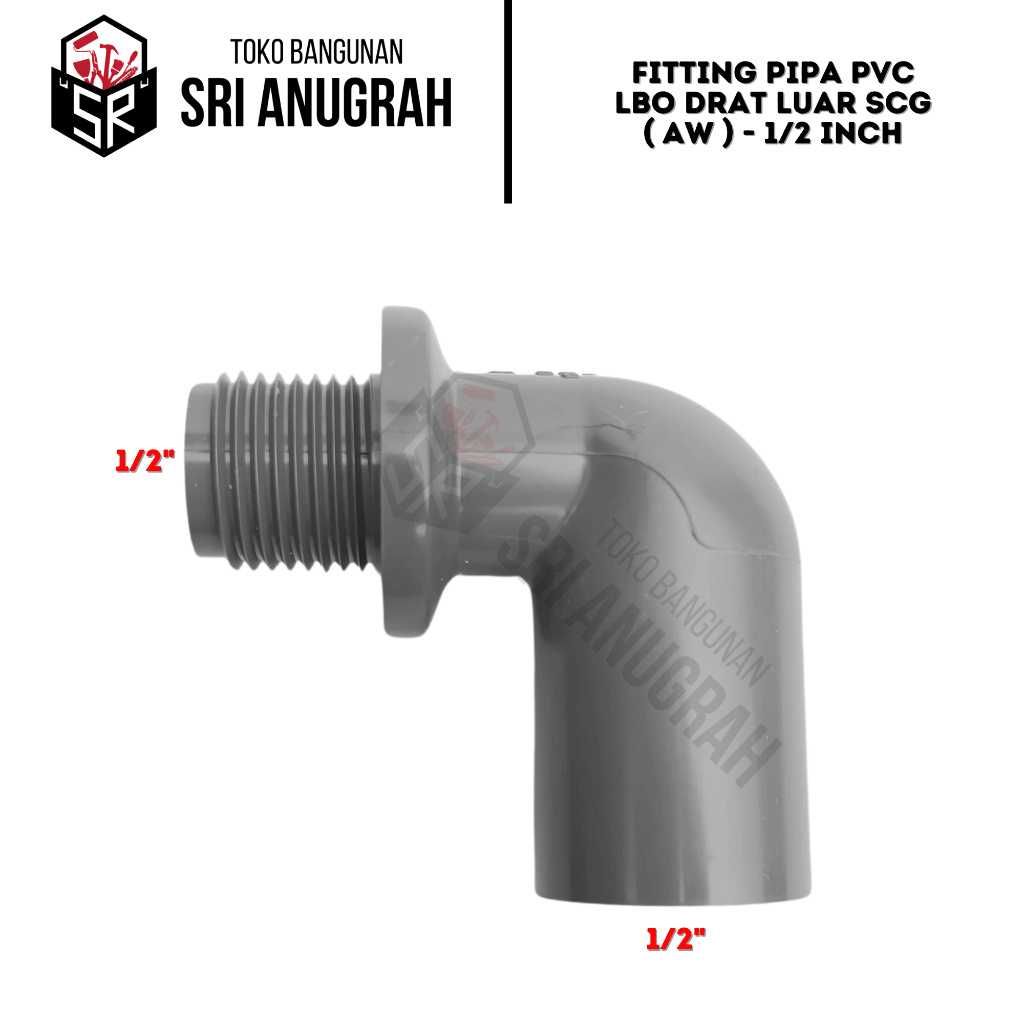 Jual SCG Elbow Drat Luar Knee Fitting Sambungan Pipa Air PVC - 1/2 INCH AW | Shopee Indonesia