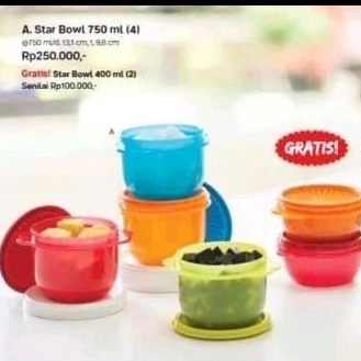 Jual Tupperware Star Bowl per pcs 750ml dan 500ml | Shopee Indonesia