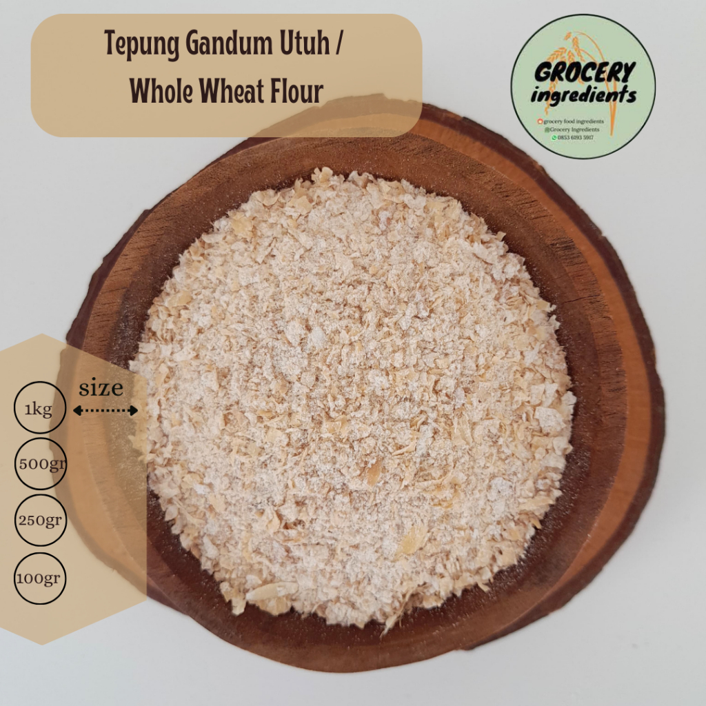 Jual Tepung gandum utuh 100gr / whole wheat flour | Shopee Indonesia