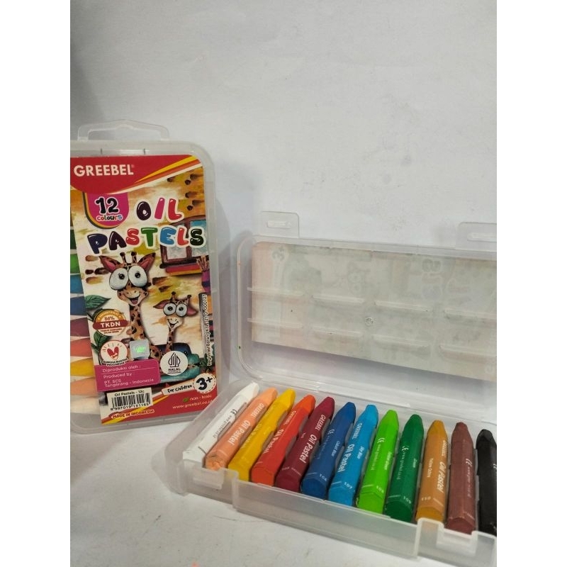 Jual CRAYON 12 WARNA MERK GREEBEL ,CRAYON EARNA WARNI,OIL PASTEL WARNA ...