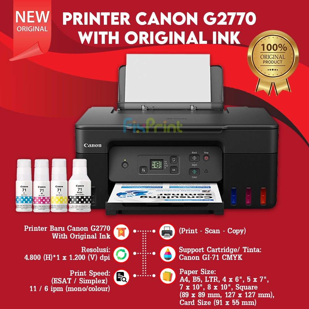Jual Canon Pixma G2770 Printer Inktank Ink Tank Multi Fungsi ...